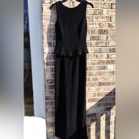 Scott McClintock | Dresses | Vintage 989 Black Sparkly Beaded Goth Prom ...